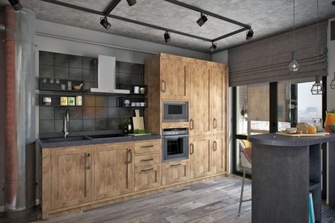 Loft-Style Kitchen Design Ideas and 70+ Photos of the best interiors