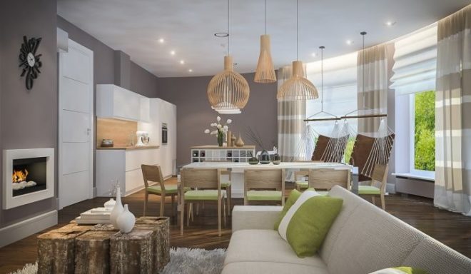 Eco-Style Design Ideas and 50+ Photos of the interiors