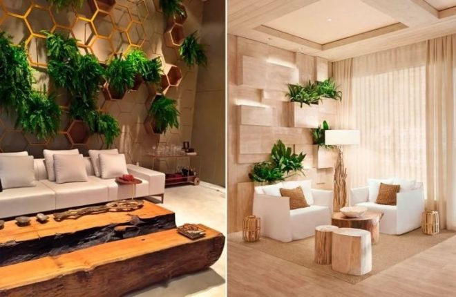 Eco-Style Living Room Design Ideas and 70+ Photos of the interiors