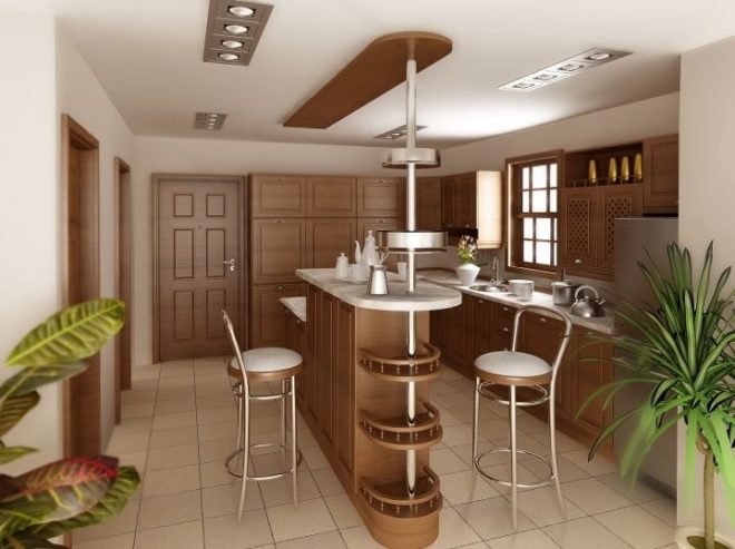 Kitchen with a bar counter: types of design and 300 photos