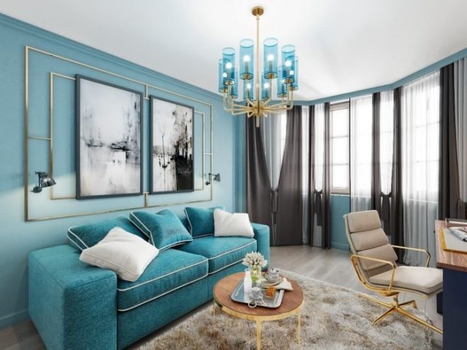 300 Blue Living Room Interior Design Ideas